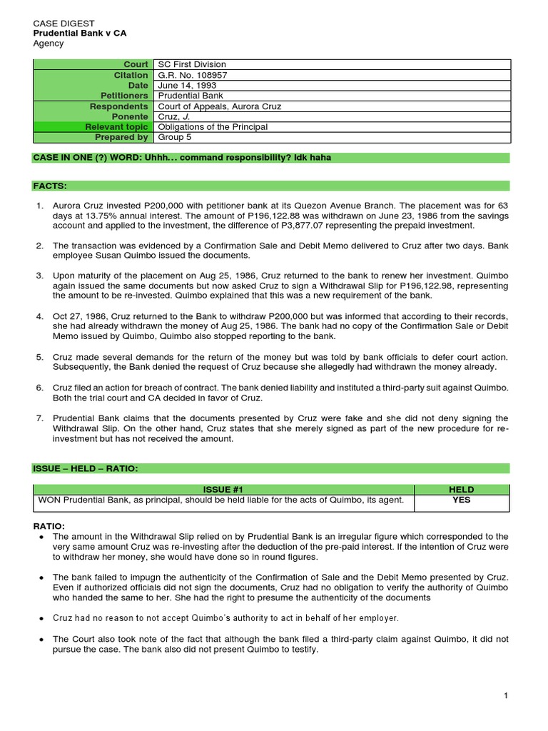 D - Prudential Bank V CA | PDF