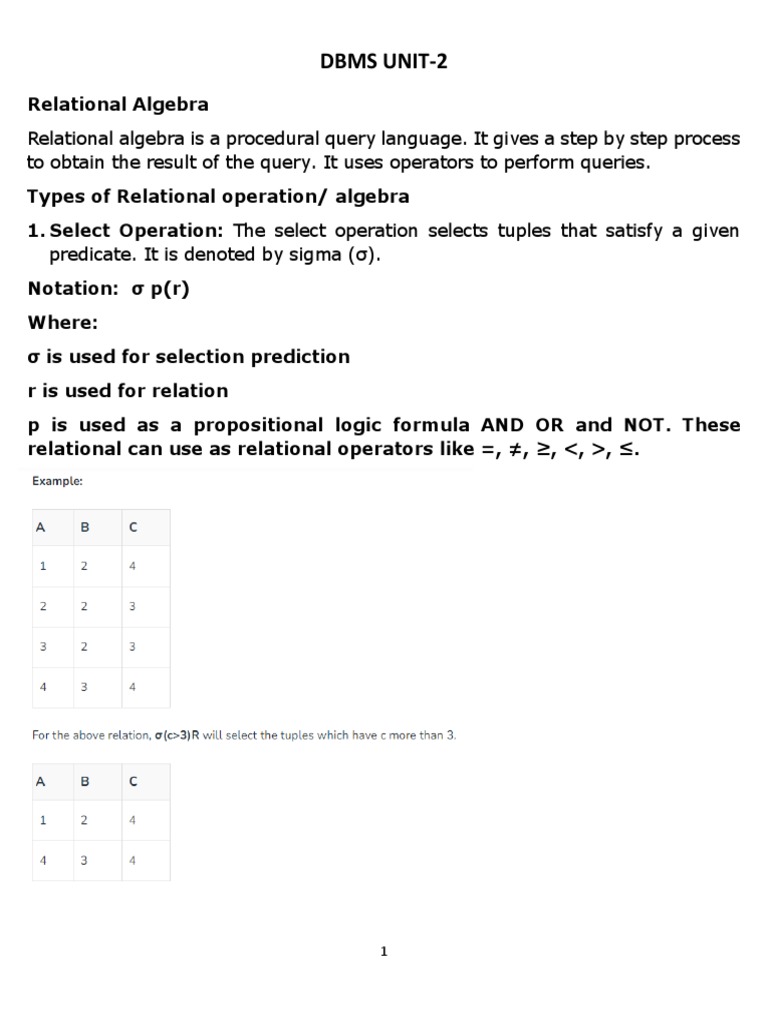 DBMS Unit-2 | PDF | Relational Model | Databases DBMS Unit-2 | PDF | Relational Model | Databases