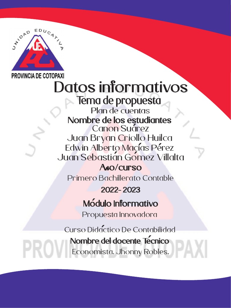 Caratula Plan de Cuentas | PDF