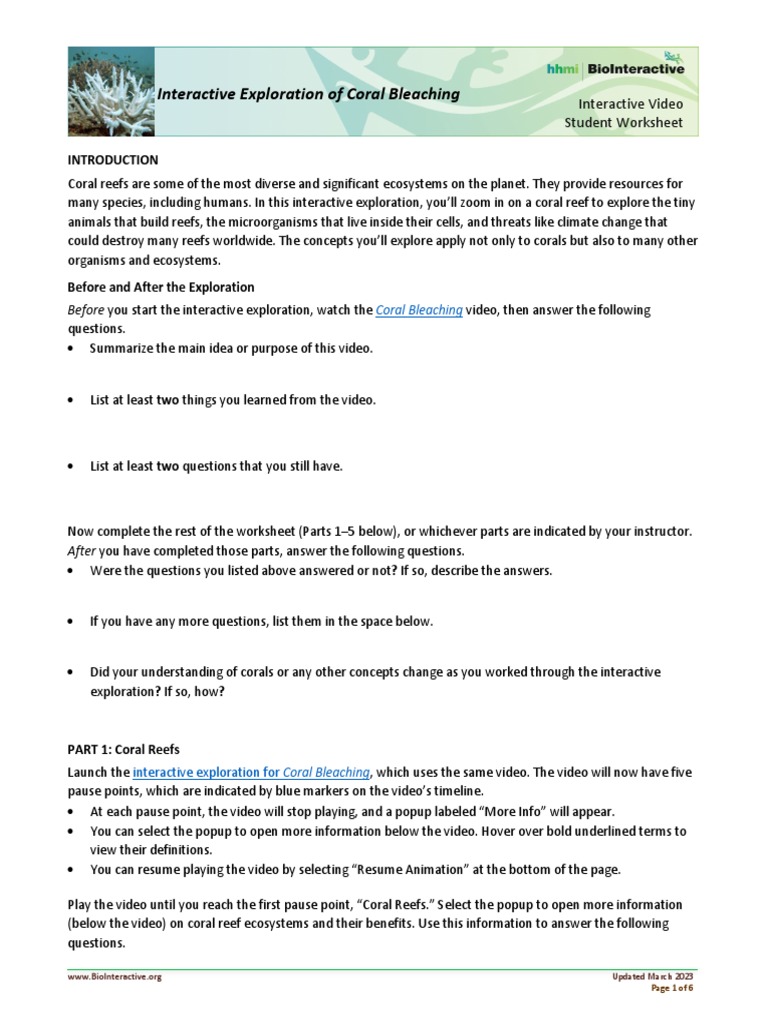 Interactive Exploration of Coral Bleaching Interactive Video Student ...