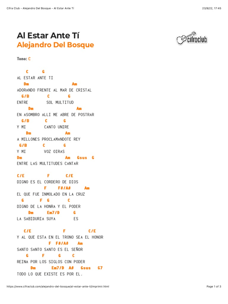 Alejandro Del Bosque - Al Estar Ante Tí | PDF