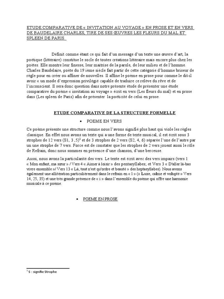 Etude Comparative Des Poemes en Vers Et en Prose | PDF