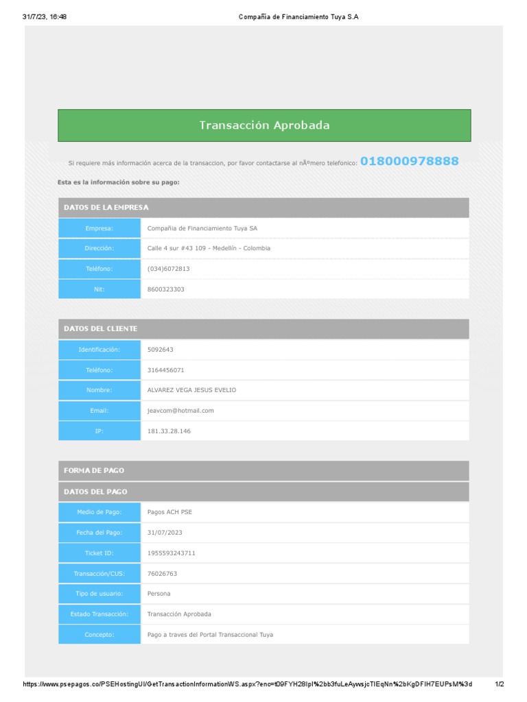 Compañía de Financiamiento Tuya S.A - Jul23 - Adic | PDF
