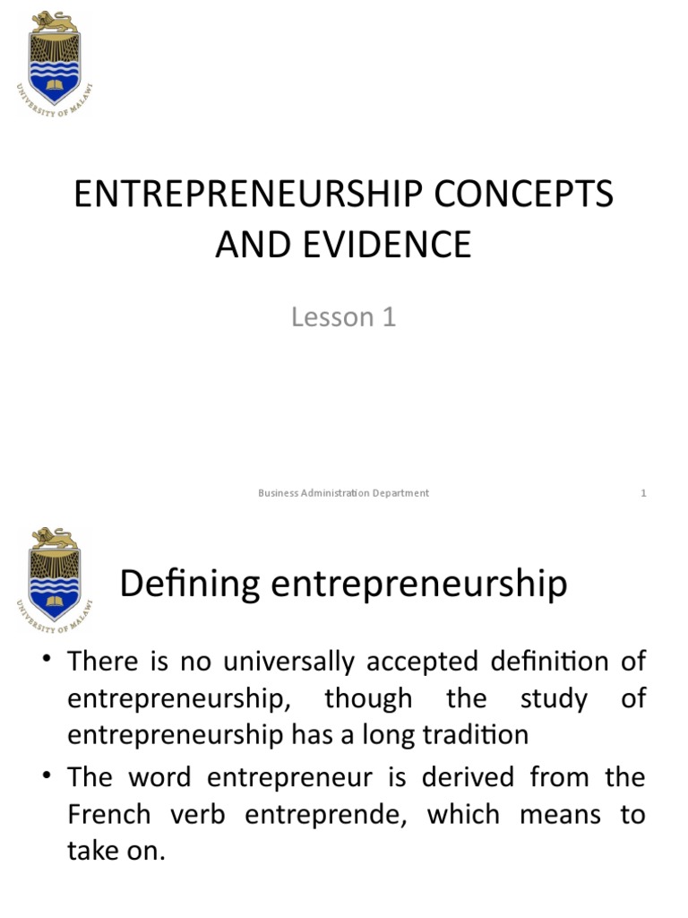 Lesson 3 ENTREPRENEURSHIP CONCEPTS AND EVIDENCE | PDF