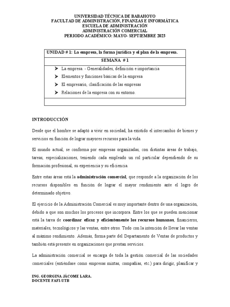 Unidad # 1 - Semana # 1 | PDF | Business | Planificación