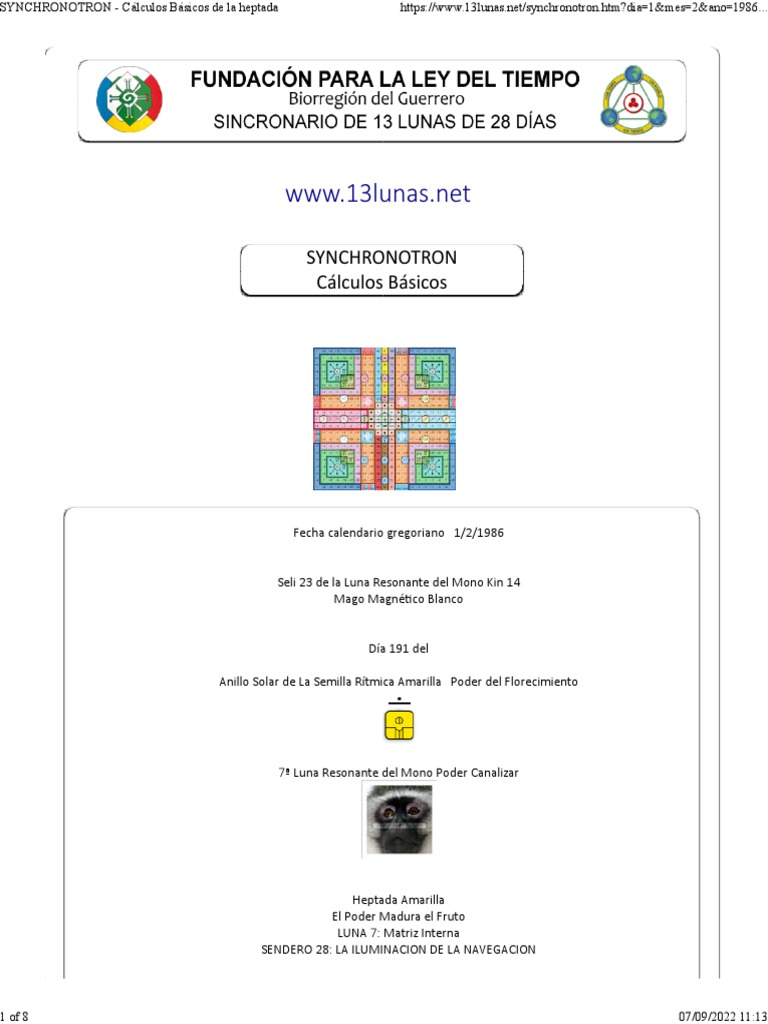 SYNCHRONOTRON - Cálculos Básicos de La Heptada | PDF