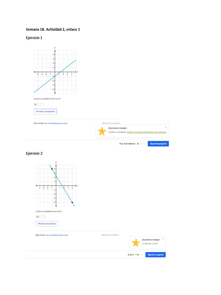 Actividad 2. Calculo de pendientes de una recta | PDF