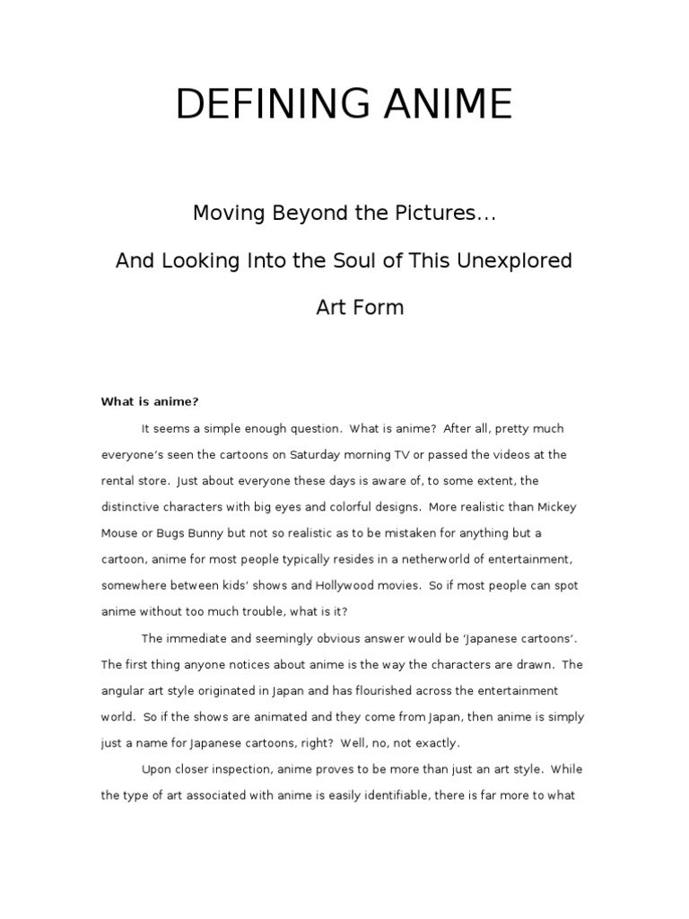 Defining Anime - Published at TTS | Download Free PDF | Anime ...