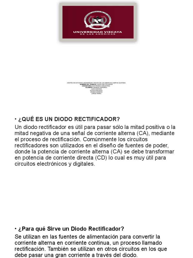 Presentación Diodo Rectificador | PDF