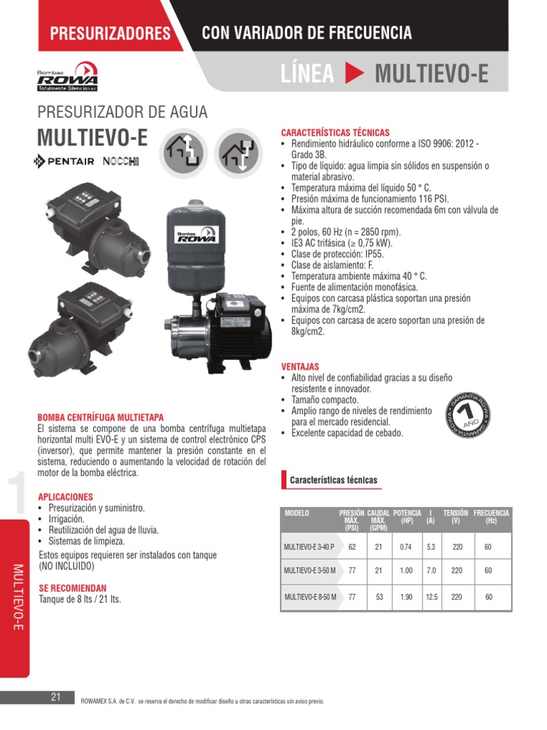 Catálogo - Multievo E 3-50M | PDF