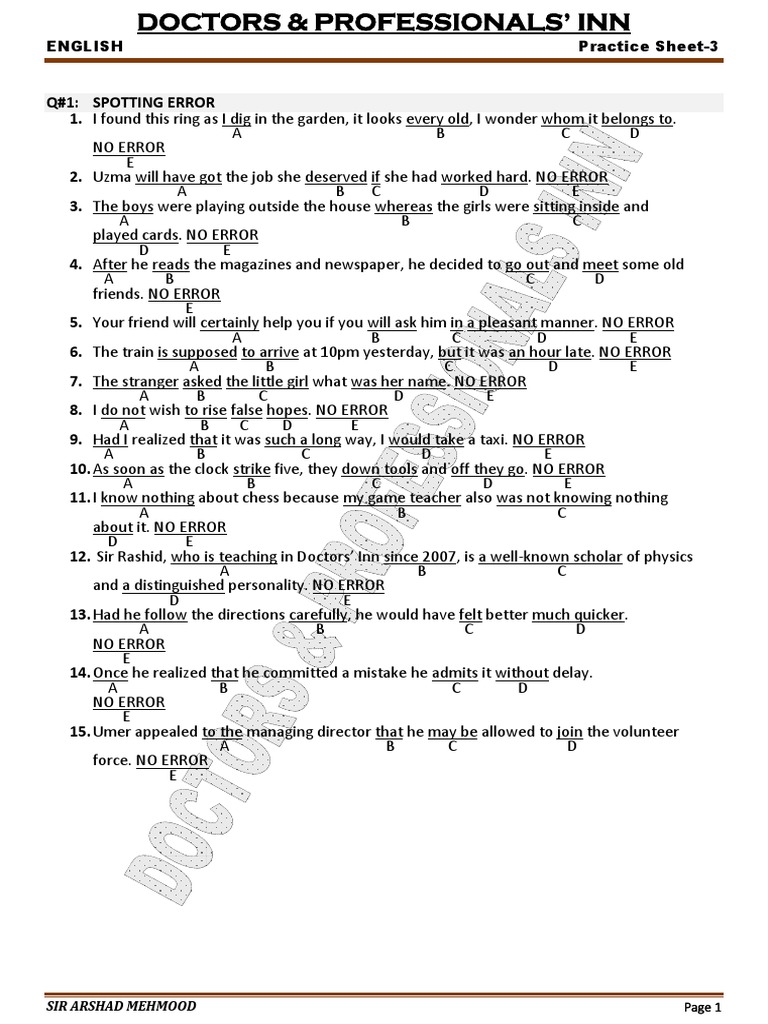 Practice Sheet-3 | PDF