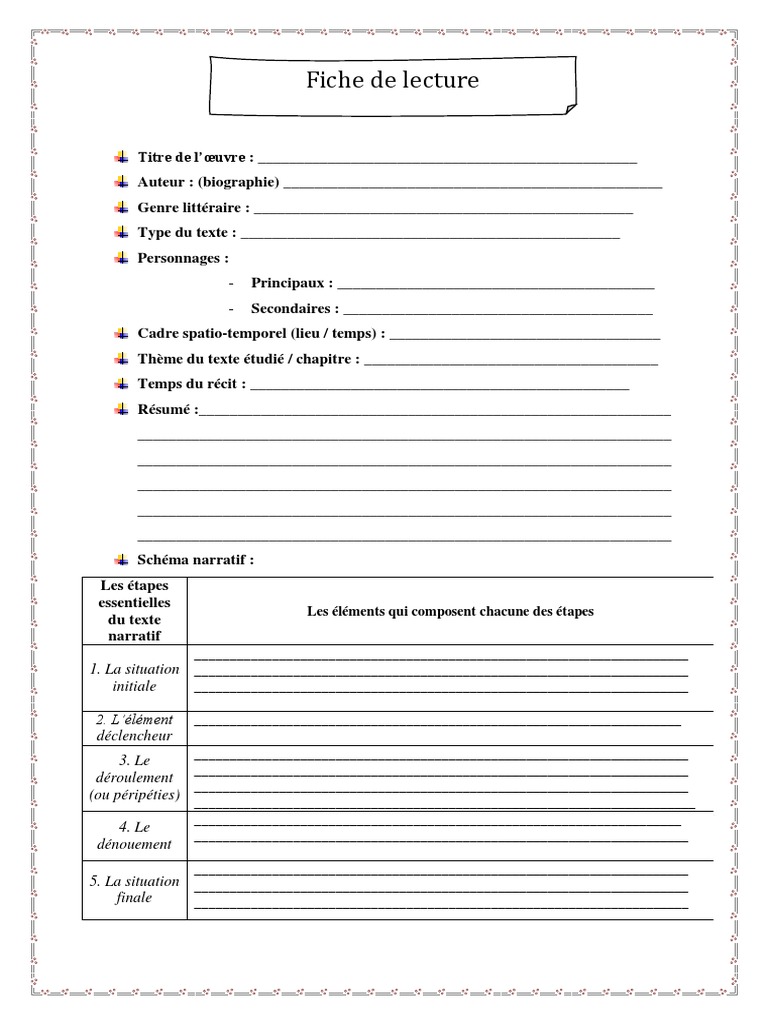 Fiche de Lecture | PDF