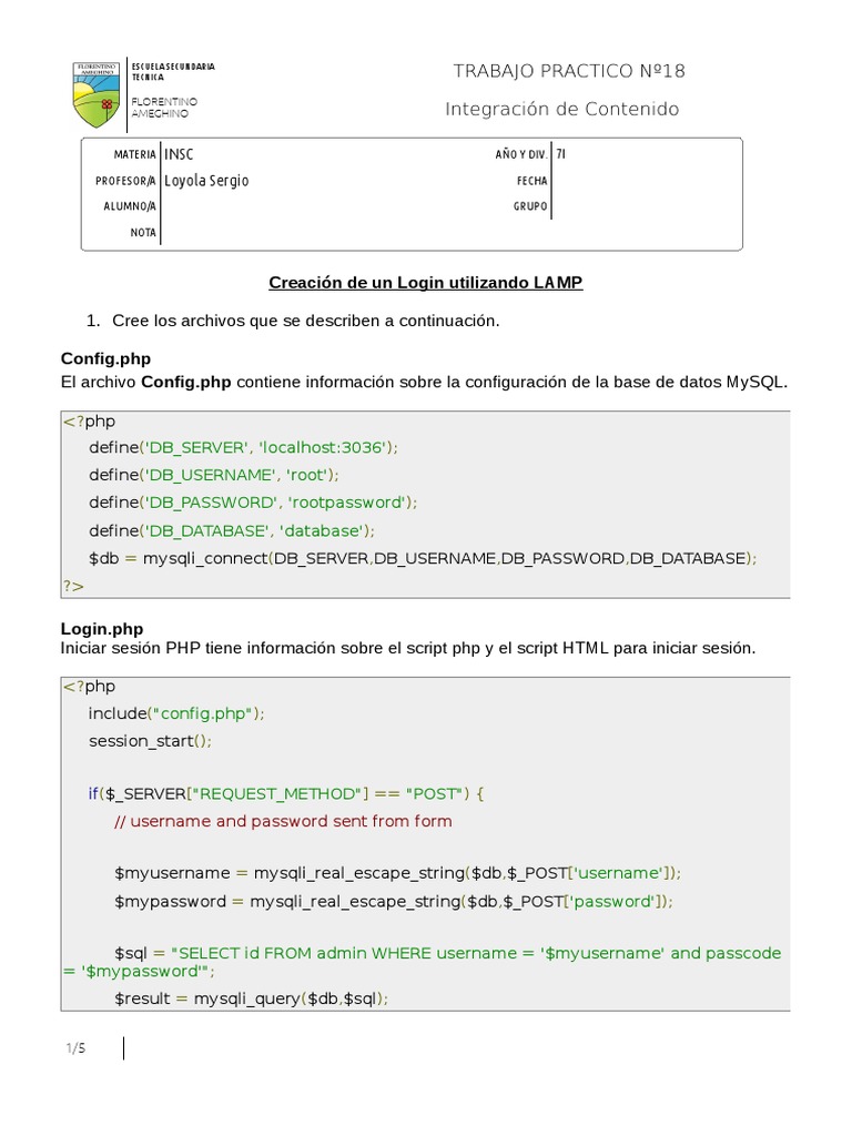 Trabajo Practico N°18-1 | PDF | Php | Ingeniería de software