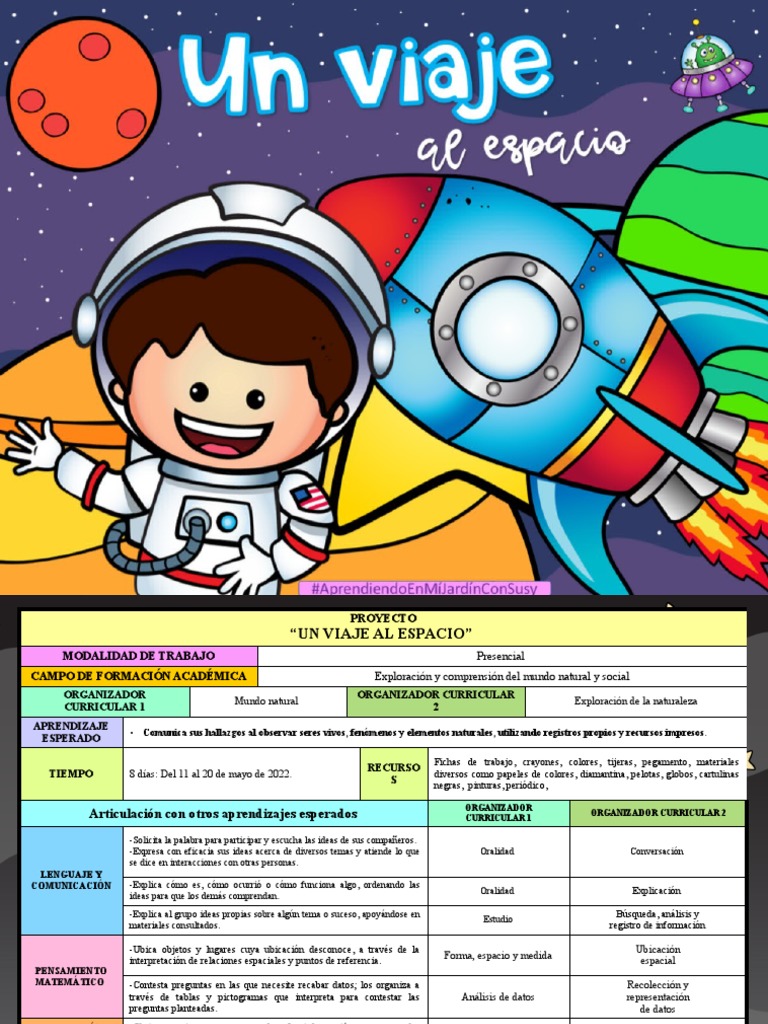 Plan Un Viaje Al Espacio Mayo | PDF | Aprendizaje | Luna