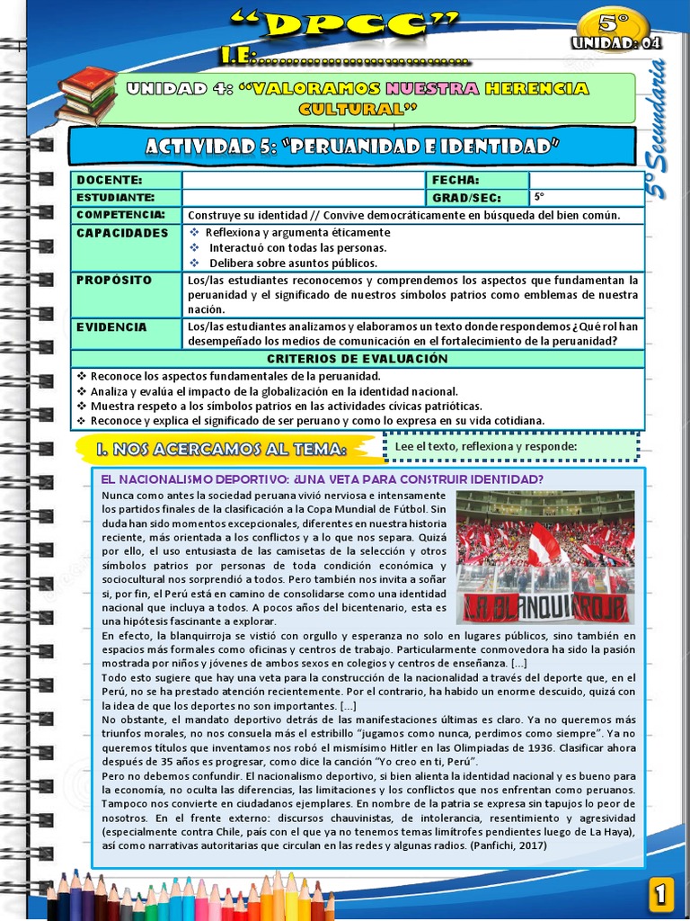 5° DPCC - Actv.05-Unid.4 2023 | PDF