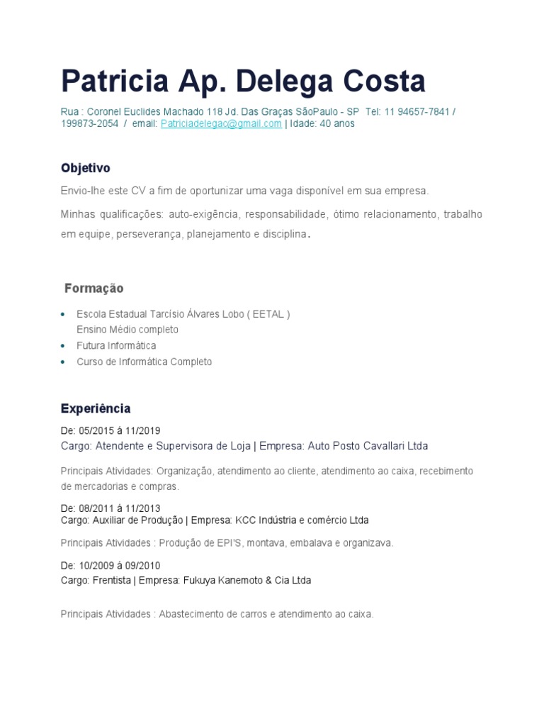 CV Patrícia | PDF