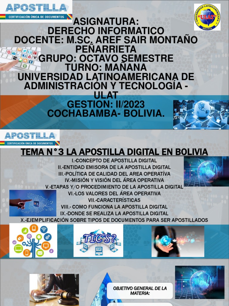 Tema N°3 La Apostilla Digital en Bolivia. | PDF