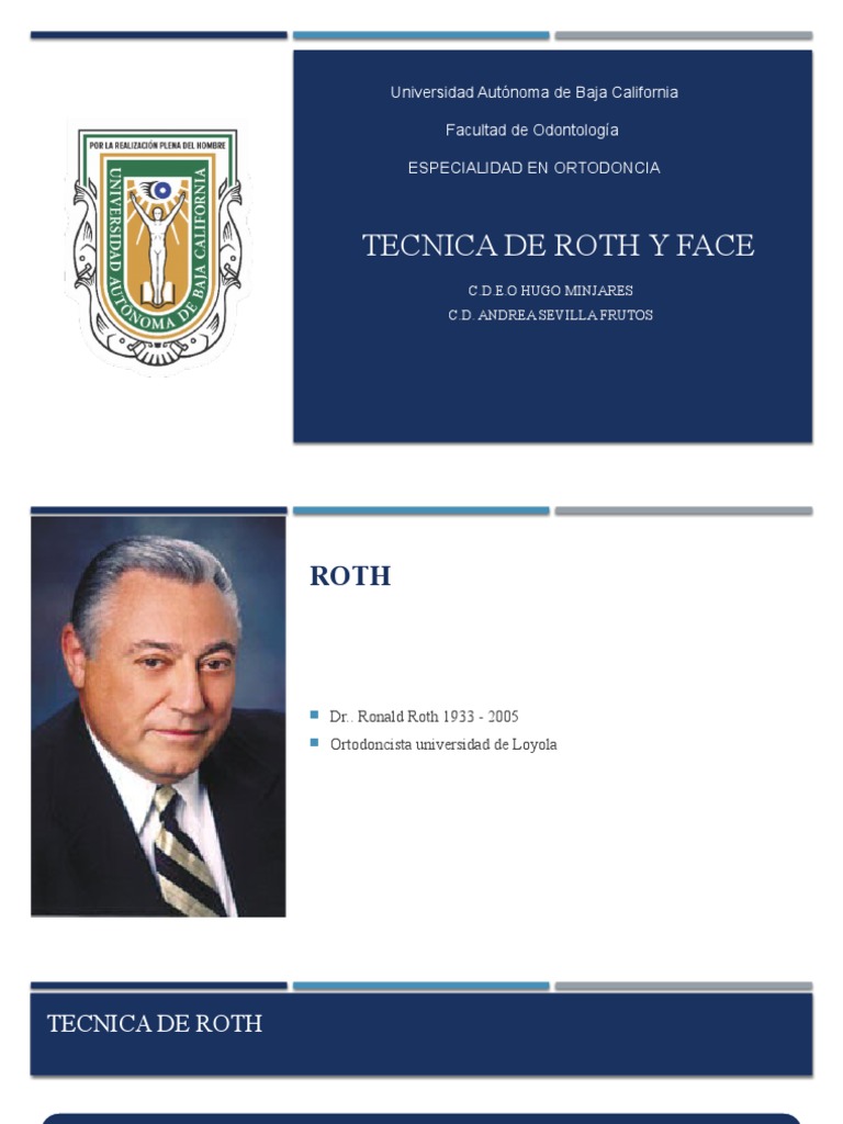 Técnica Roth y Face en Ortodoncia | PDF | Ortodoncia | Odontología