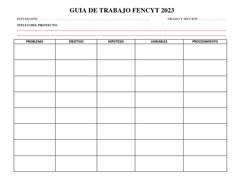 Guia de Trabajo Fencyt 2023 | PDF