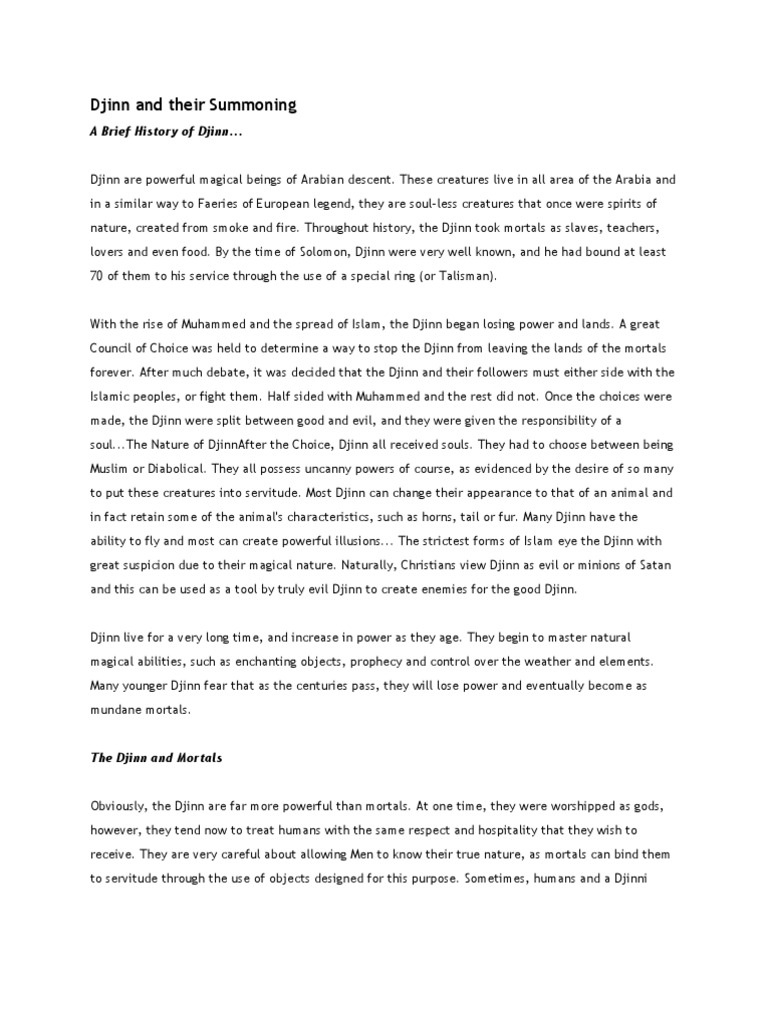 Summoning Djinn: Rituals and Talisman | PDF | Jinn | Religion And Belief