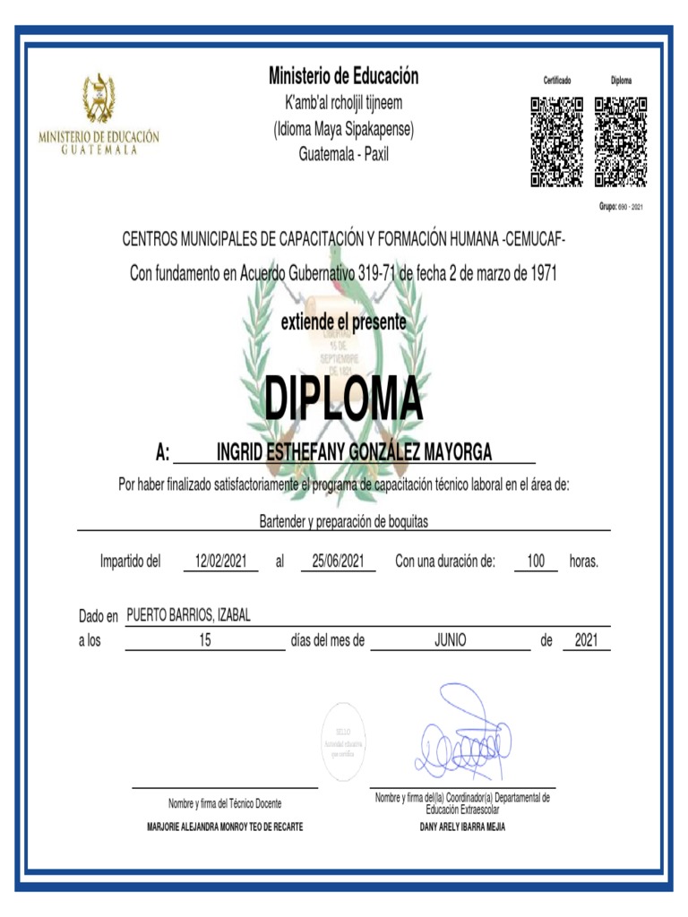 Diploma de Capacitación Técnica 2021 | PDF