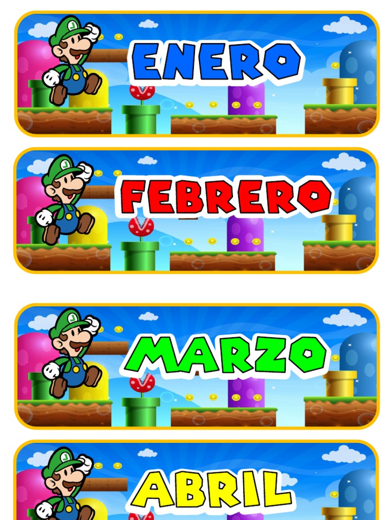 MESES DEL AÑO Mario Bros | PDF