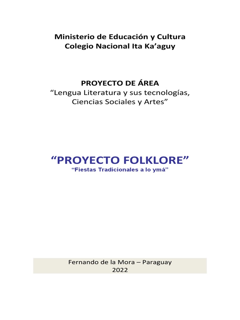 Proyecto Del Folclore | PDF