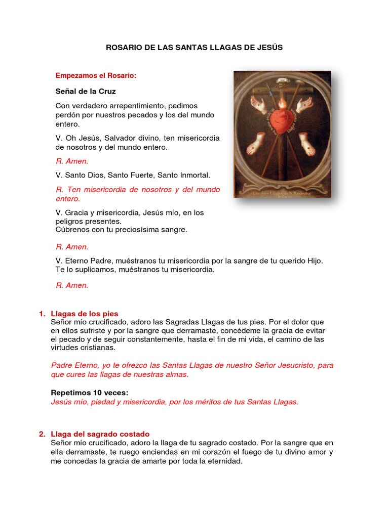 Rosario de Las Santas Llagas de Jesús | PDF | Cocina, comidas y vino