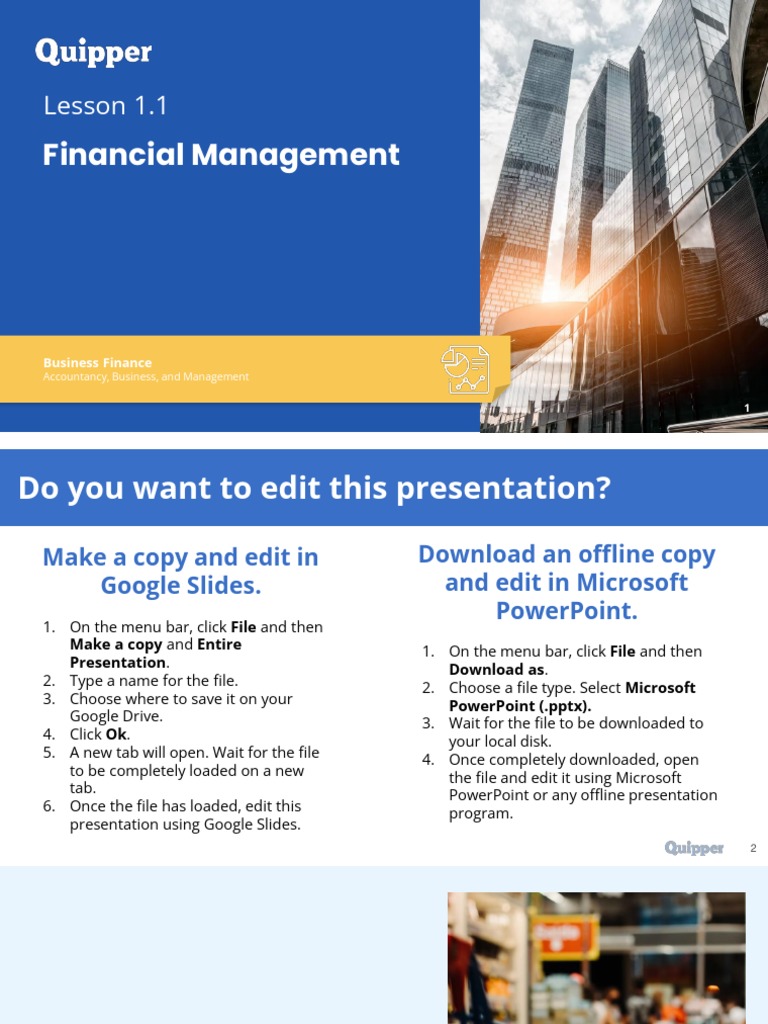 Financial Management: Lesson 1.1 | PDF
