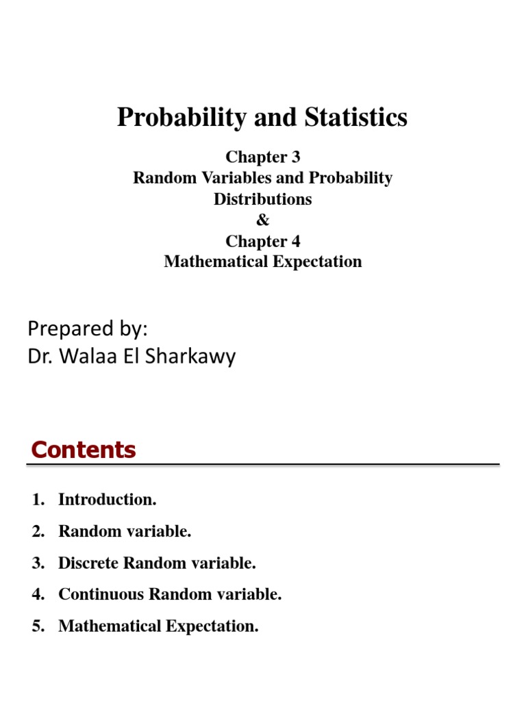 Math 301 CH 3 & CH 4 Random Variables | PDF