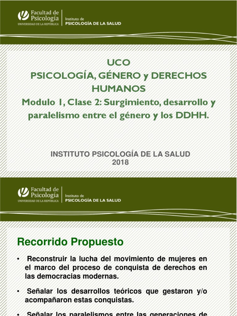 MAS II 2018, Modulo 1, Clase 2 | PDF | Feminismo | Estudios de género