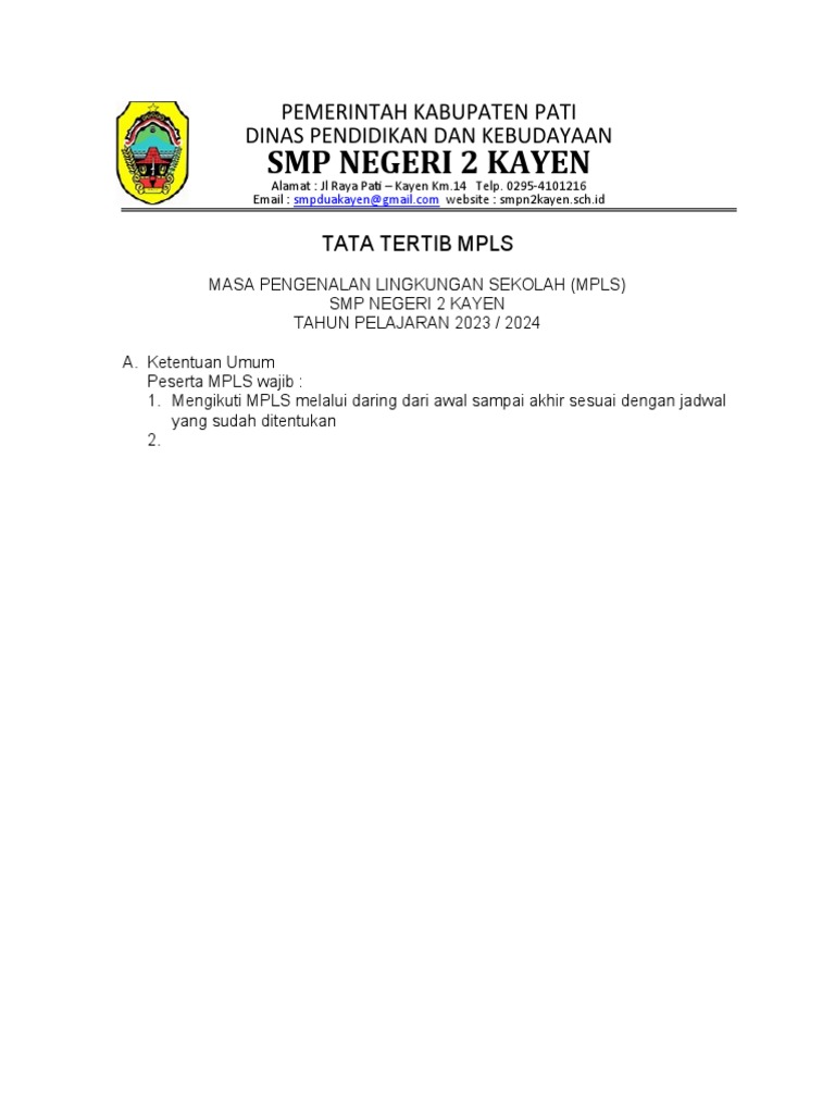 Draf Tatib MPLS 2324 | PDF