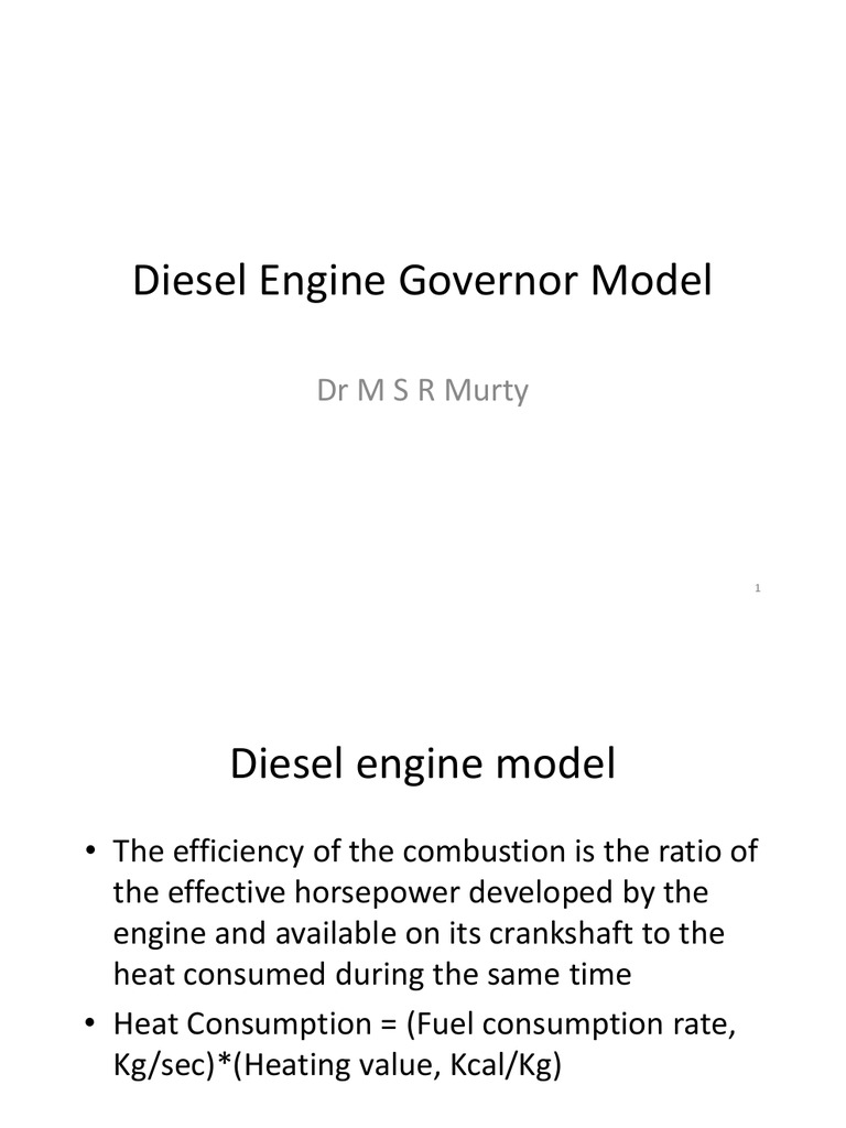 Lecture 29 Modeling Diesel Engine Gov Sys | PDF