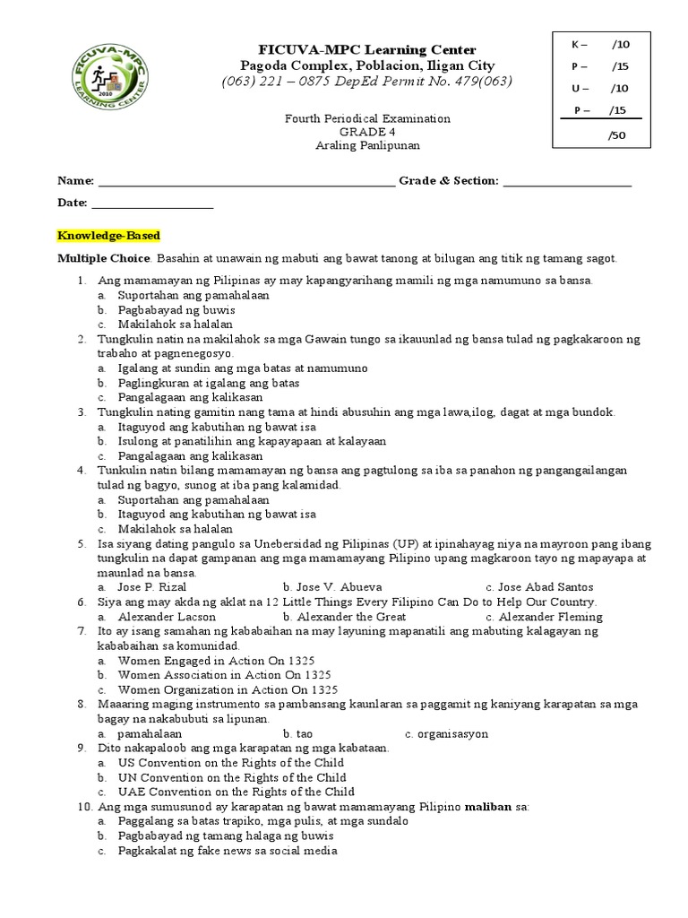 G4 - 4th Periodical (AP) Final | PDF