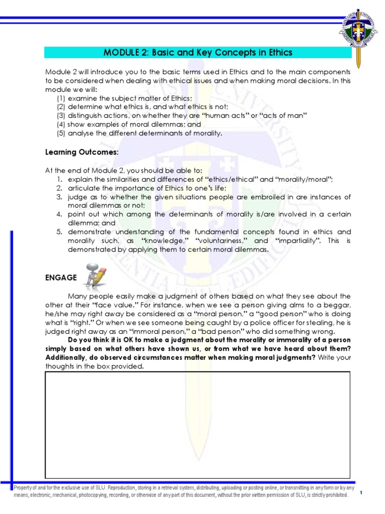 MODULE 2 - GETHICS Short Term 2022-2023 | PDF | Morality | Intention