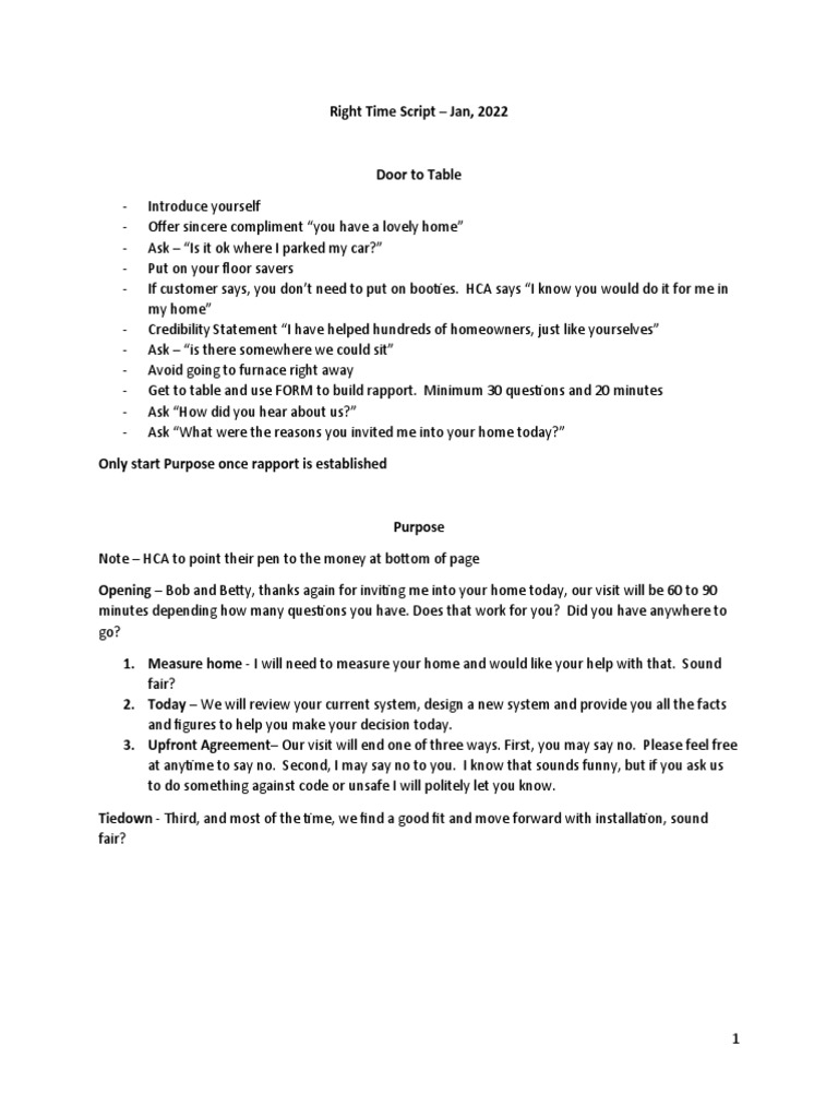 2022 Sales process script | PDF