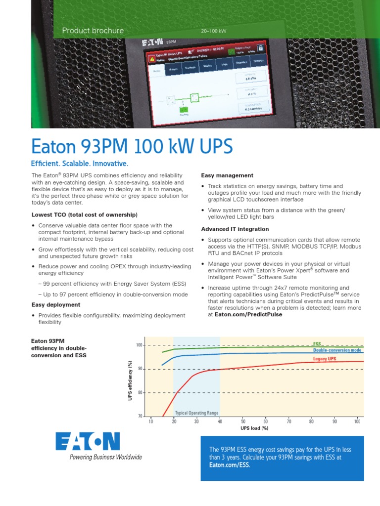 Eaton 93pm 480v 100kw Ups Brochure BR153089EN | PDF | Data Center ...