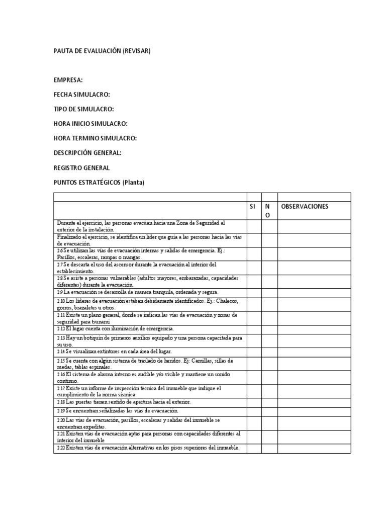 Pauta de Evaluación | PDF