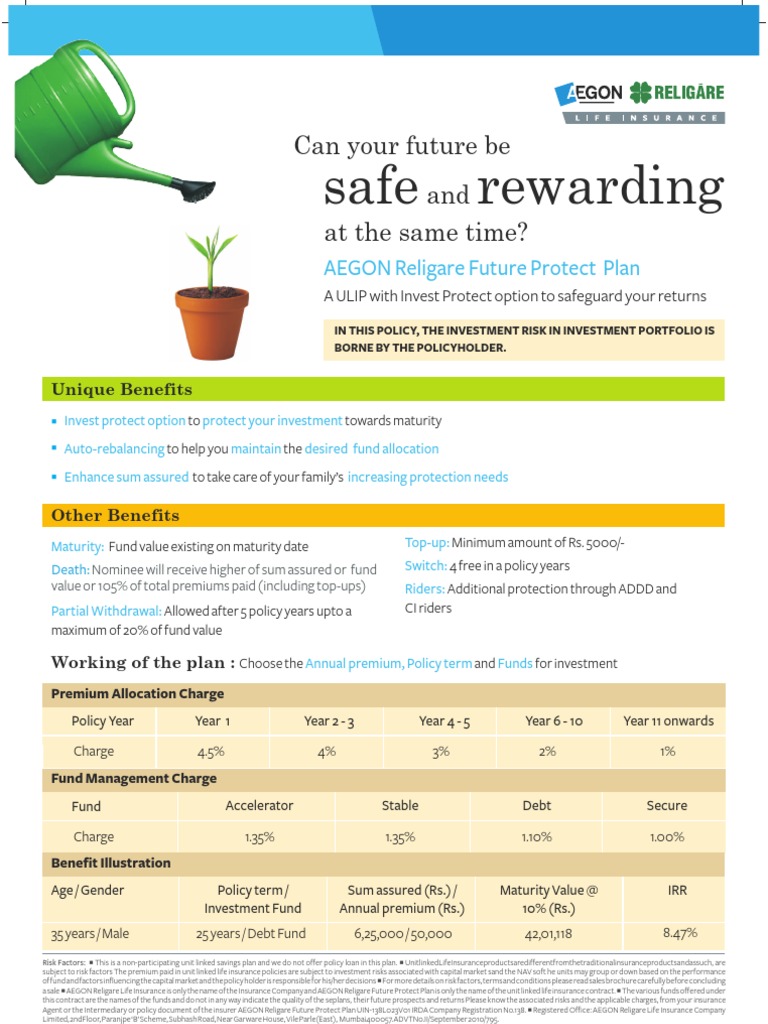 One-Pager - Future Protect | PDF | Insurance | Pension