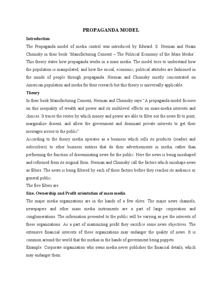 Propaganda Model | PDF | Mass Media | News