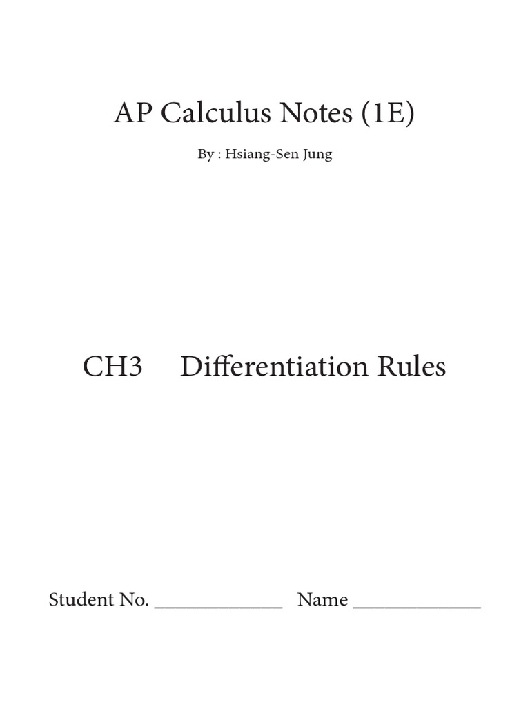 CH3 Differentiation Rules | PDF