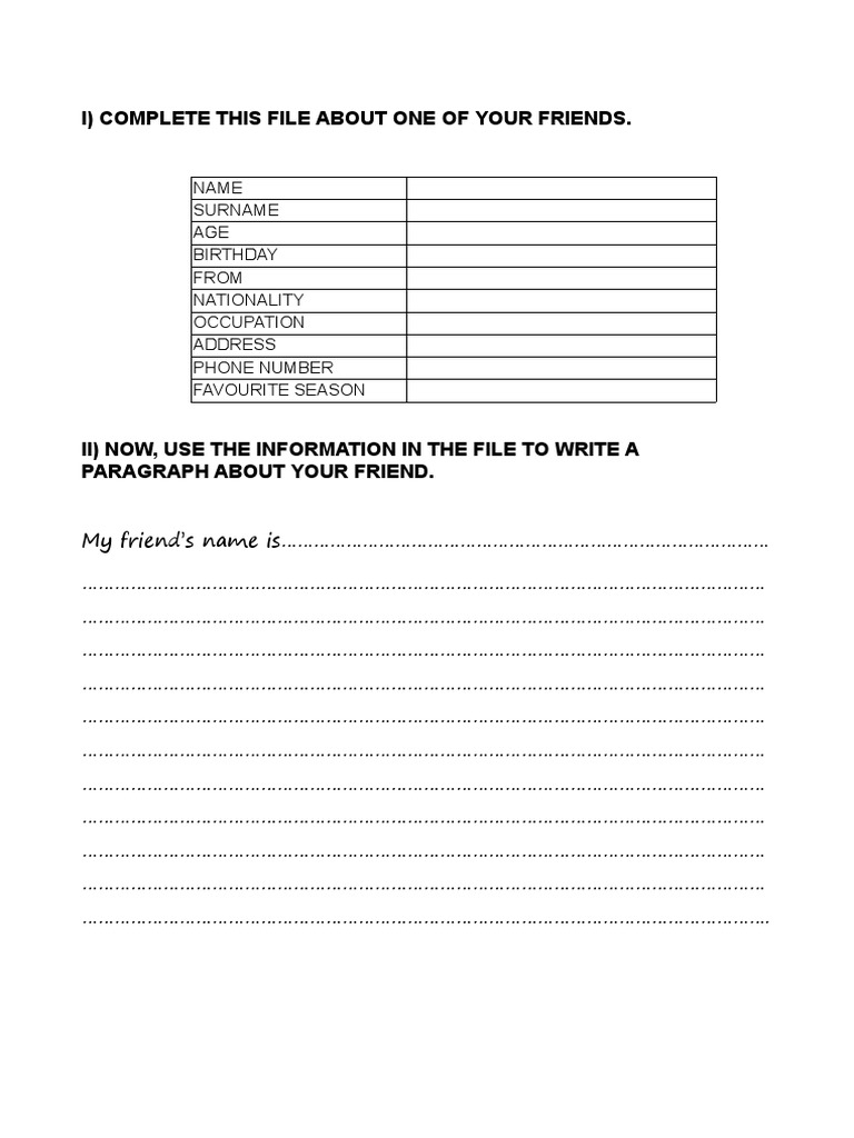 My Friend Exercises 7deg | PDF