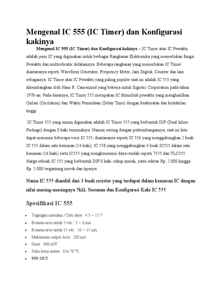 Mengenal IC 555 | PDF