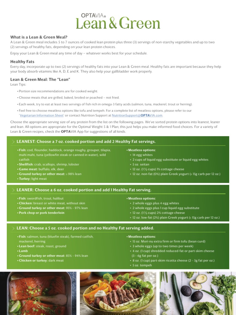 OPTAVIA Lean and Green | PDF | Vegetarianism | Salad