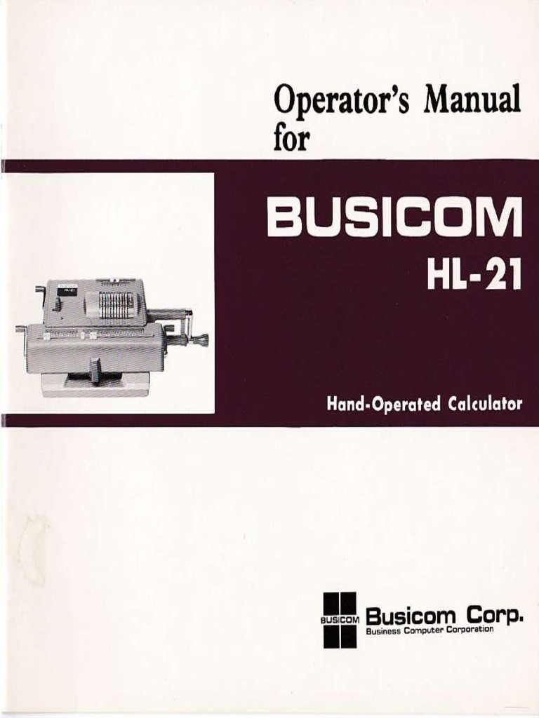 Busicom hl21 | PDF