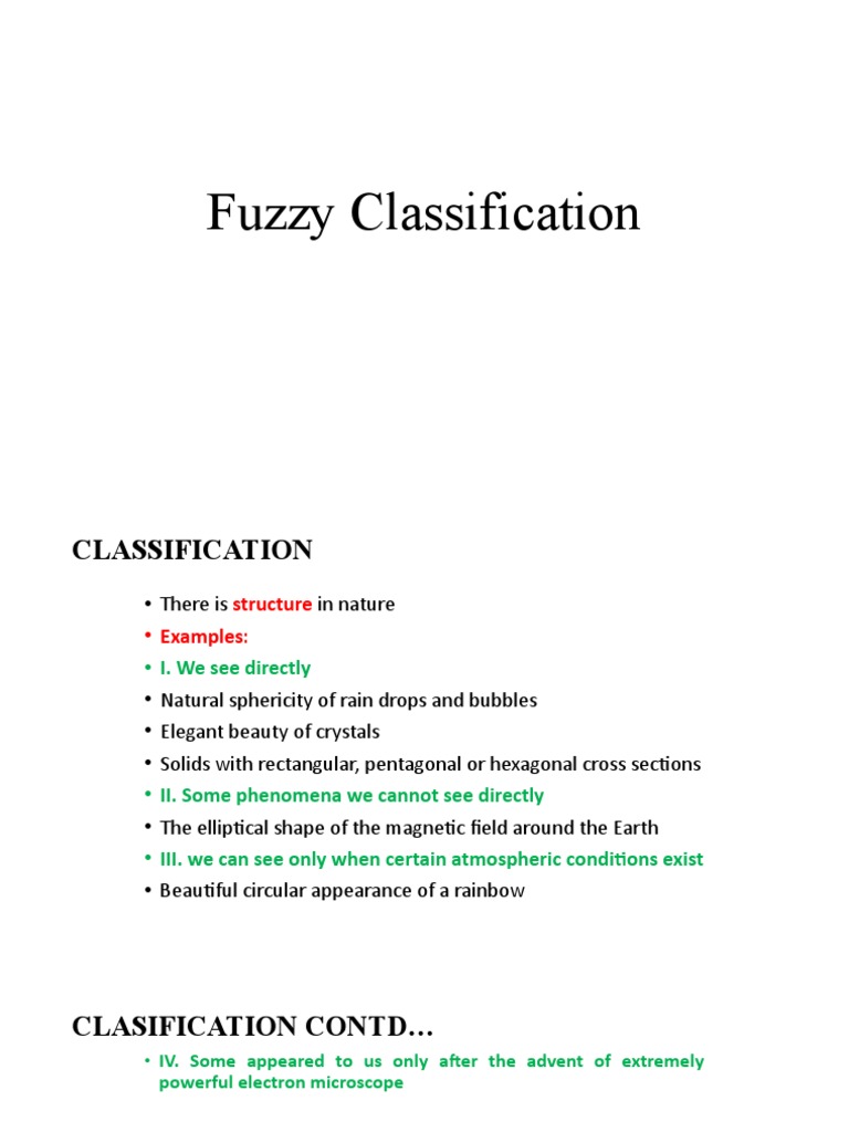 Fuzzy Classification | PDF | Physical Sciences