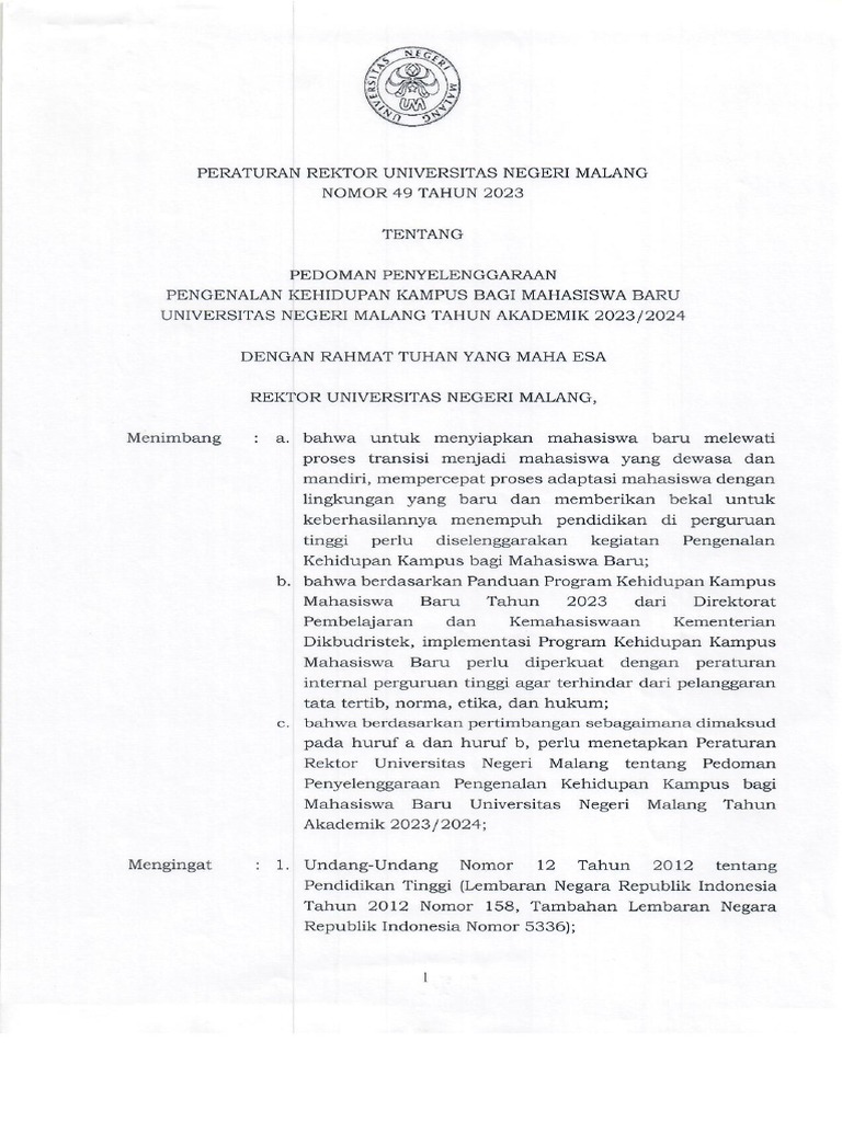 Pedoman PKKMB 2023 1 | PDF