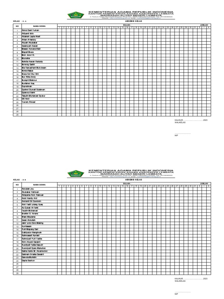 Gabungan Sisiwa 2023 Update | PDF