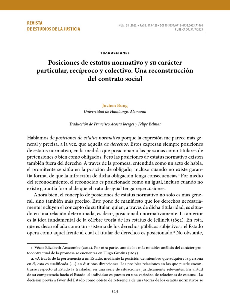 Bung - Posiciones de Estatus Normativo y Su Carácter Particular ...