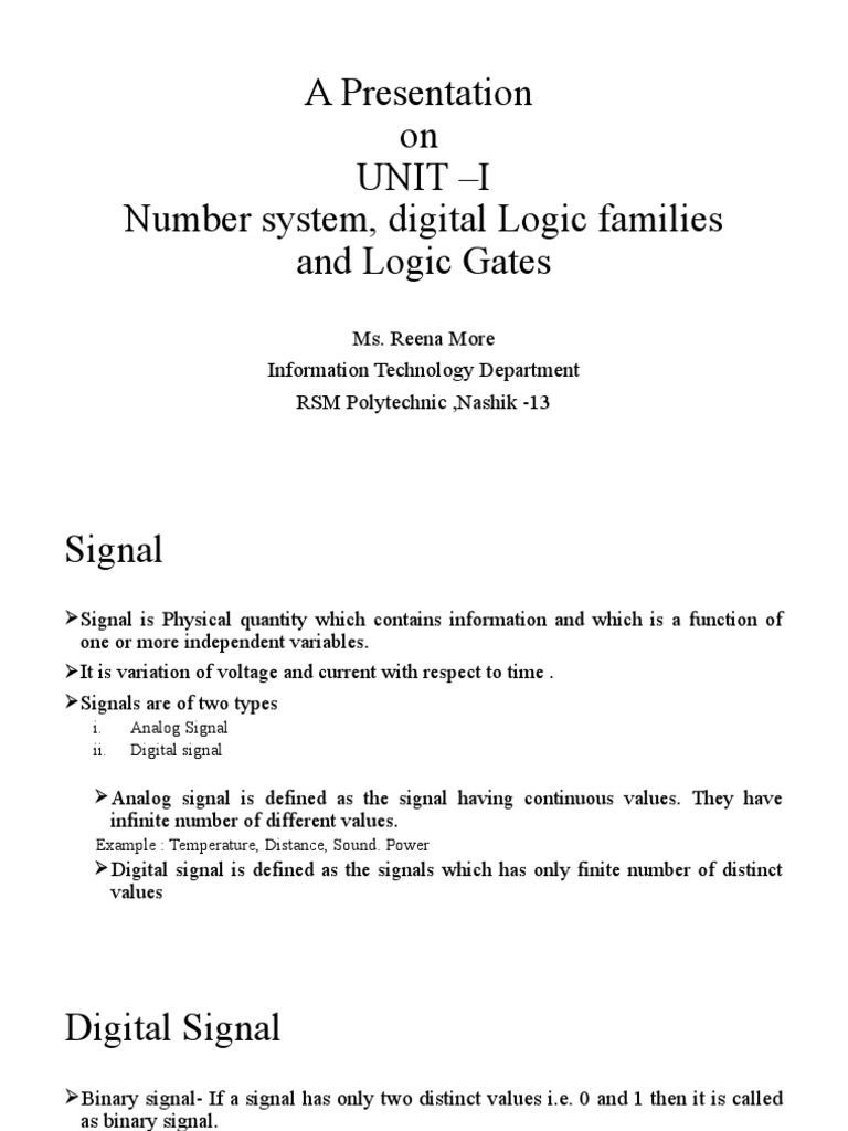 Unit I | PDF | Decimal | Digital Signal